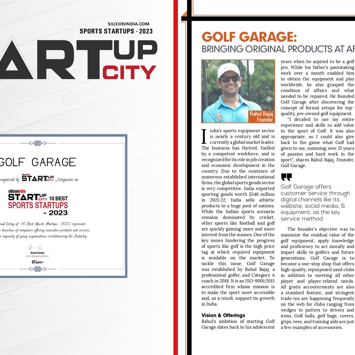 Founder speaks- 10 Best Sports Startups by Silicon India Business Maga ...