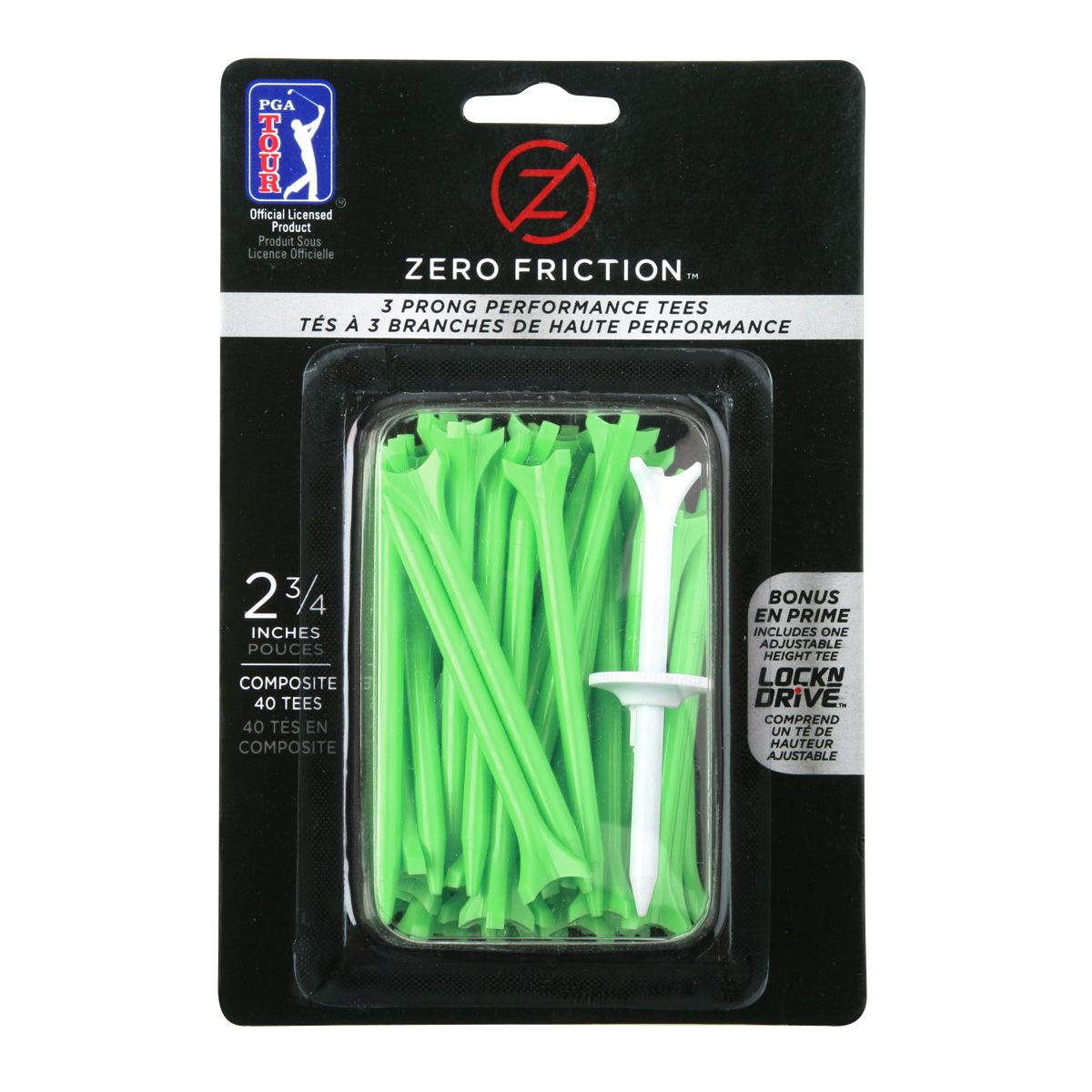 Zero Friction 3 Prong - 2.75" Green Golf Tees (Pack of 40) – Buy Online ...